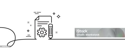 Documentation Line Icon Technical Instruction Sign Continuous Line With Curl Vector Stock