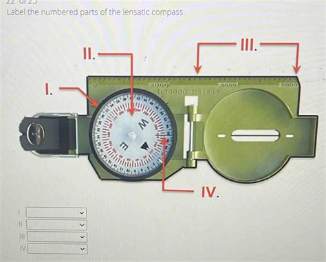 Solved 0125 Label The Numbered Parts Of The Lensatic Compass 11 Iv