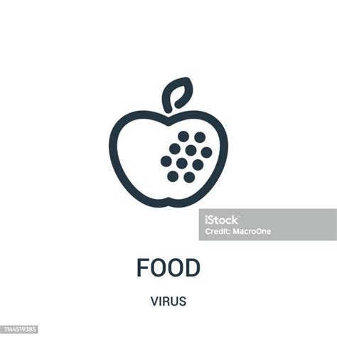 바이러스 컬렉션에서 음식 아이콘 벡터입니다 얇은 라인 음식 개요 아이콘 벡터 일러스트 레이 션입니다 0명에 대한 스톡 벡터 아트 및 기타 이미지 Istock