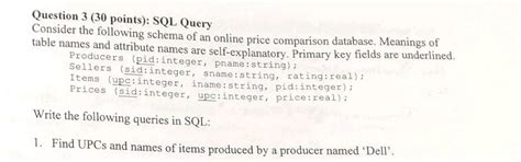 Solved Question Points SQL Query Consider The Chegg