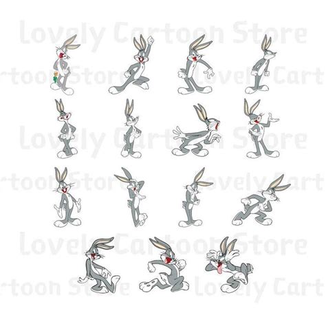 Bugs Bunny Svg Eps Dxf And Png Formats 15 Cliparts Etsy Bunny Svg