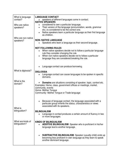 Language Contact Pdf First Language Multilingualism