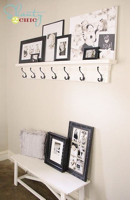 DIY Shelf With Hooks For Under Shanty Chic