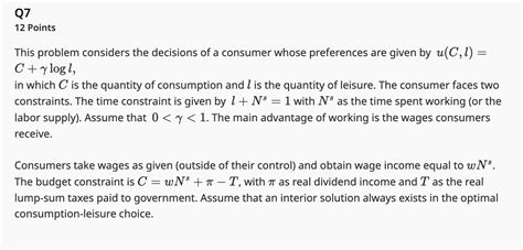 solved 12 points this problem considers the decisions of a