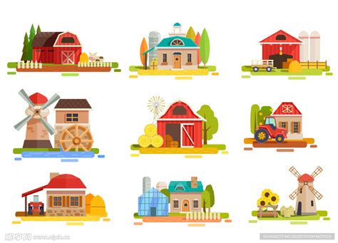 农场房屋设计图卡通设计广告设计设计图库昵图网
