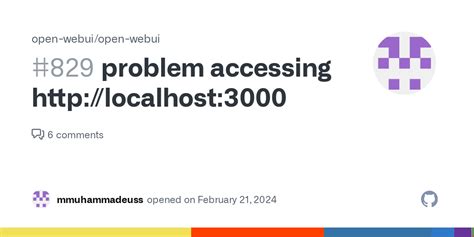 Problem Accessing Localhost3000 · Issue 829 · Open Webuiopen