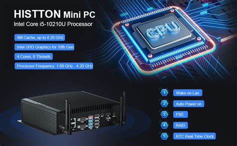 Amazon Com HISTTON Fanless Mini PC Core I U GB RAM GB M SSD Industrial PC With