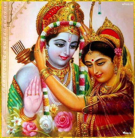 Lord Shree Ram And Mata Sita Wedding Colorful Hd Wallpaper