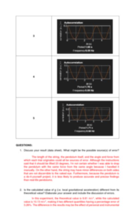 SOLUTION Experiment Simple Pendulum Studypool
