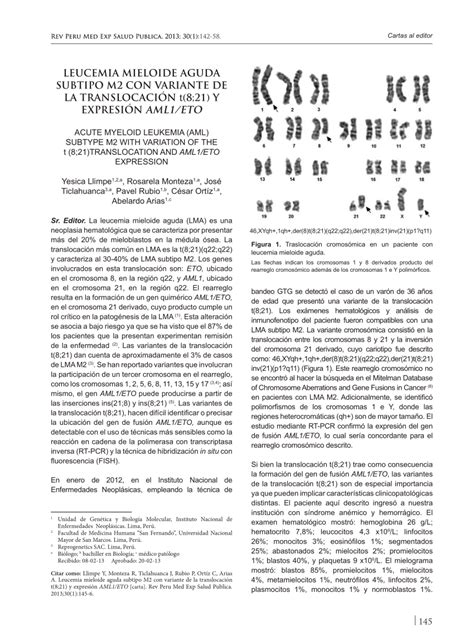 PDF Acute Myeloid Leukemia Aml Subtype M2 With Variation Of The T