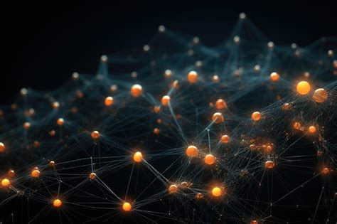 Premium Ai Image Network Of Orange Balls On Black Background