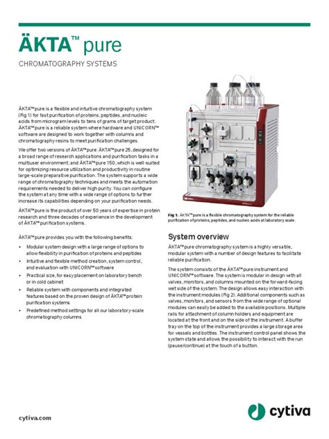 Akta Pure Chromatography System Pdf Protein Purification Chromatography