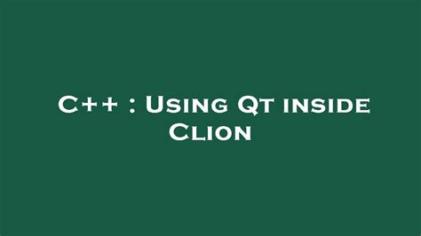 C Using Qt Inside Clion Youtube