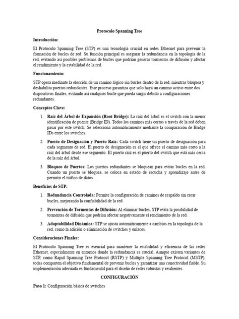 Protocolo Spanning Tree Pdf Arquitectura De Computadores Protocolos De Red