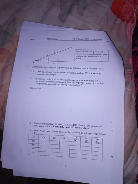 SOLVED Mathematics ORTI Term Investigation Construct The Above Diagram By Performing