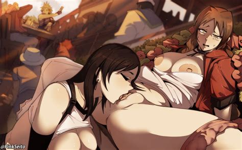 Rule 34 Absurdres Aerith Gainsborough Black Hair Breasts Brown Hair