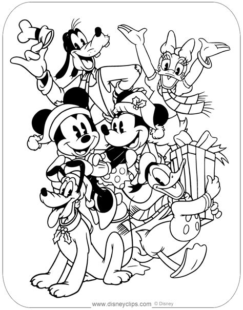 Mickey Mouse And Friends Christmas Coloring Pages Coloring Pages