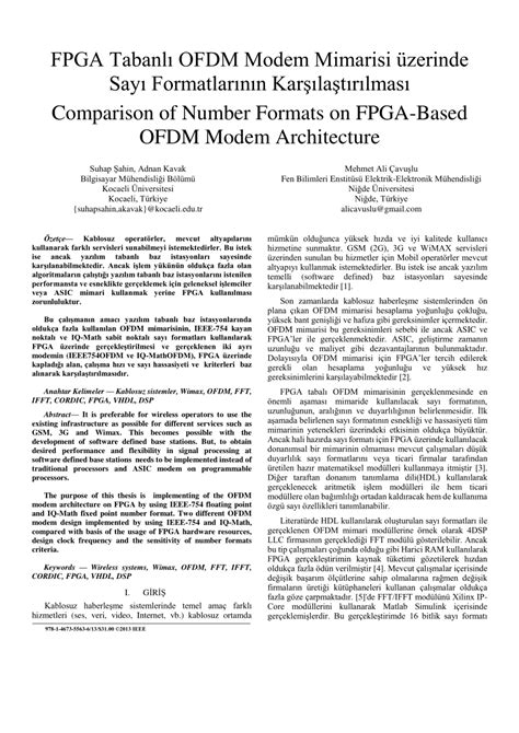 Pdf Comparison Of Number Formats On Fpga Based Ofdm Modem Architecture