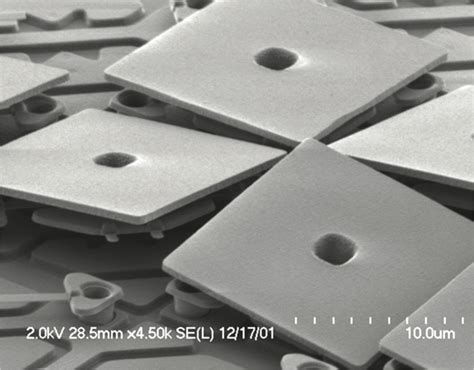 Photomicrograph Of Tilted Dmd Micromirrors The Neighbouring Mirrors