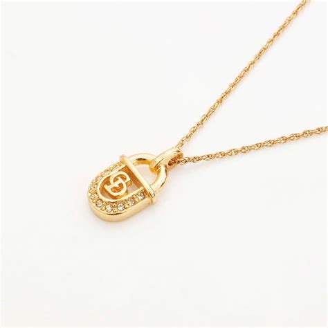 Pre Owned Christian Dior Cd Logo Rhinestone Necklace In Gold Ws10080