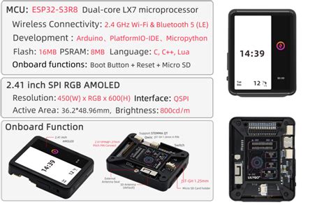 Lilygo T4 S3 Esp32 S3 241 Inch Amoled Touch Display Wifi Bluetooth Dual Core Lx7