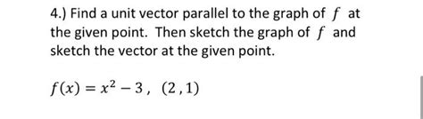 Solved 4 Find A Unit Vector Parallel To The Graph Of F At Chegg Com