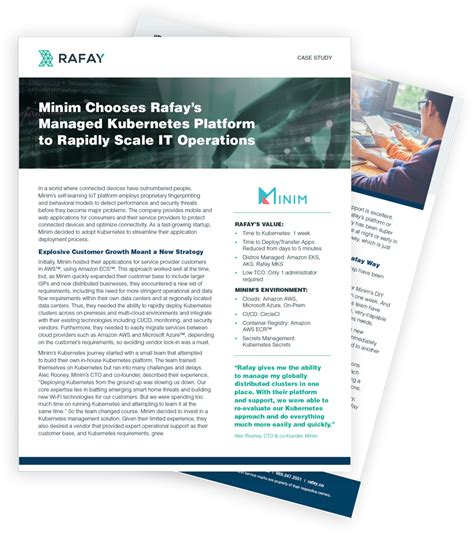 Minim Chooses Rafay To Rapidly Scale It And Kubernetes Operations Rafay
