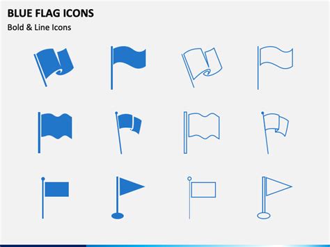 Blue Flag Icons For PowerPoint And Google Slides PPT Slides
