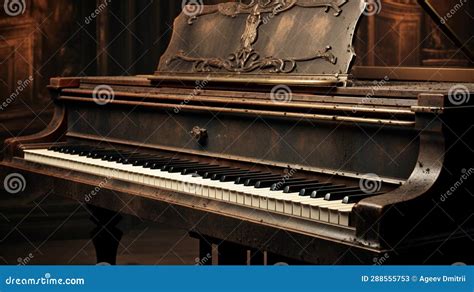 Old Instrument Classical Keyboard Piano Black Musical Stock Image