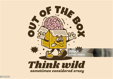 상자 밖으로 인간의 두뇌가 있는 골판지 상자의 마스코트 캐릭터 0명에 대한 스톡 벡터 아트 및 기타 이미지 0명 3차원 형태 공란 Istock