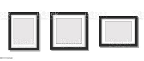 사실적인 액자 모형 검정 테두리 벡터 세트 가정 장식 사진 프리젠 테이션 빈 프레임 모형 0명에 대한 스톡 벡터 아트 및 기타 이미지 Istock
