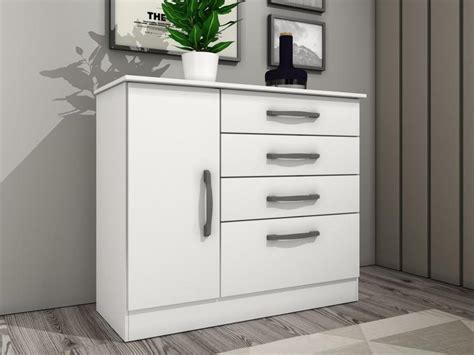 Comoda Chicago Tcil Com Sapateira 1 Porta 4 Gavetas Branco Cômoda