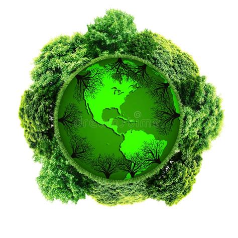 Ecology Planet With With Trees Around Eco Earth Stock Illustration Illustration Of Logo