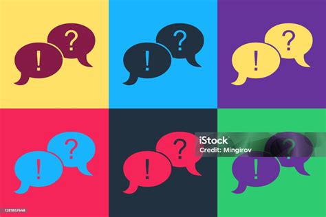 색상 배경에서 격리된 질문 및 느낌표 아이콘이 있는 팝 아트 스피치 버블 Faq 기호 파일 복사 채팅 음성 거품 벡터 0명에 대한 스톡 벡터 아트 및 기타 이미지 Istock