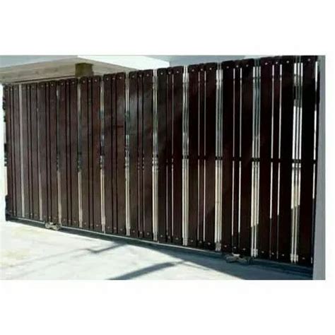 Brown Mild Steel Designer Automatic Sliding Gate For Industrial
