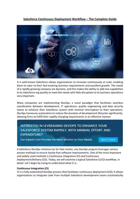 PPT Salesforce Continuous Deployment Workflow PowerPoint Presentation