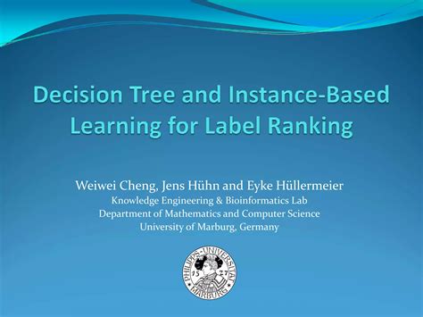 Decision Tree And Instance Based Learning For Label Ranking Ppt