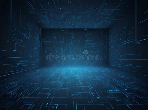 Abstract Digital Technology Background Digital Data Square Blue Pattern Pixel Background Stock