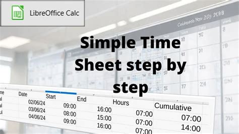 Easy Time Sheet Tutorial In Libreoffice Calc In 2024 Calc Tutorial