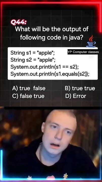 Java Mcq 44 Can You Pass This Java Mcq Challenge Shorts Java Youtube