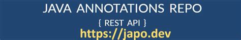 Japo Dev Solutions On Linkedin Japo Java Annotations Repo