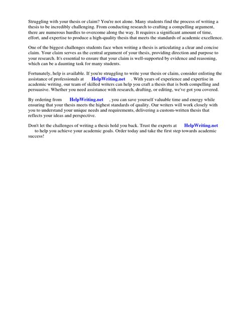 Thesis Or Claim Pdf Wellness Science And Mathematics