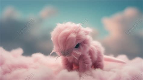 구름 속에 앉아 있는 분홍색 인형 분홍색 배경 홍색 배경 분홍색 구름 배경 이미지 Hd 분홍색 홍색 분홍색 구름 배경 사진 무료 다운로드 Lovepik