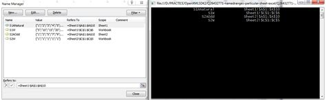 c get namedranges of a particular sheet in excel using oledb stack