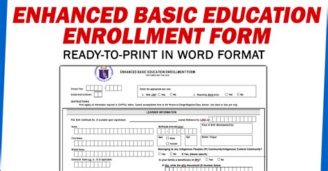Enhanced Basic Education Enrollment Form Beef For Sy 2022 2023 Teachers Click