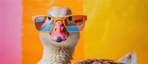 Premium Photo Duck Wearing Sunglasses With Pelican