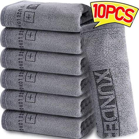 1 10pcs Microfiber Car Washing Towel Auto Cleaning Drying Cloth Hemming