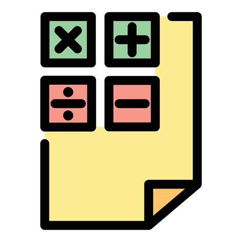 Calculation Paper Icon Color Outline Vector 15042025 Vector Art At Vecteezy