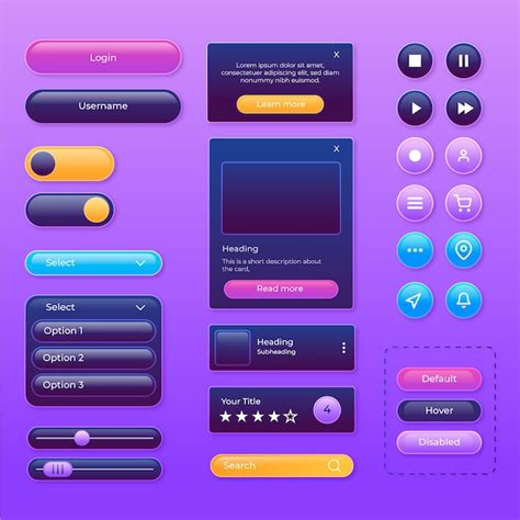 Premium Vector Gradient Colorful Web Button Set