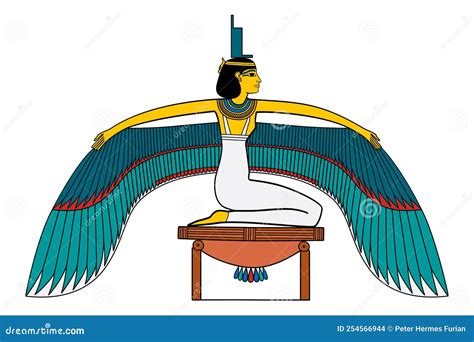 Isis Winged Goddess In Ancient Egyptian Religion With Throne